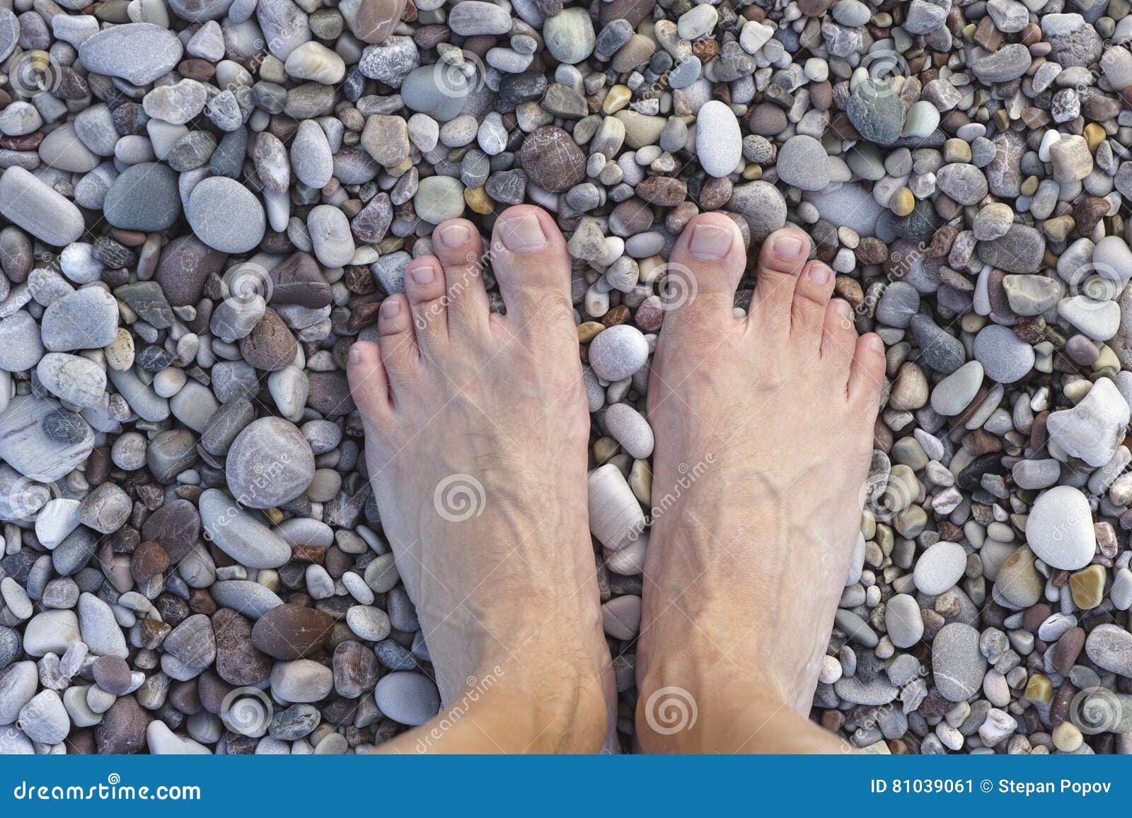 Feet on pebbles or stones stock image. Image of relaxation - 81039061
