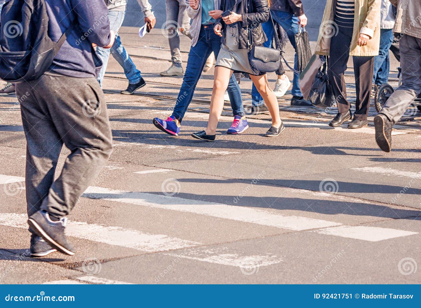 Feet of the People Going on the Street Stock Image - Image of road ...