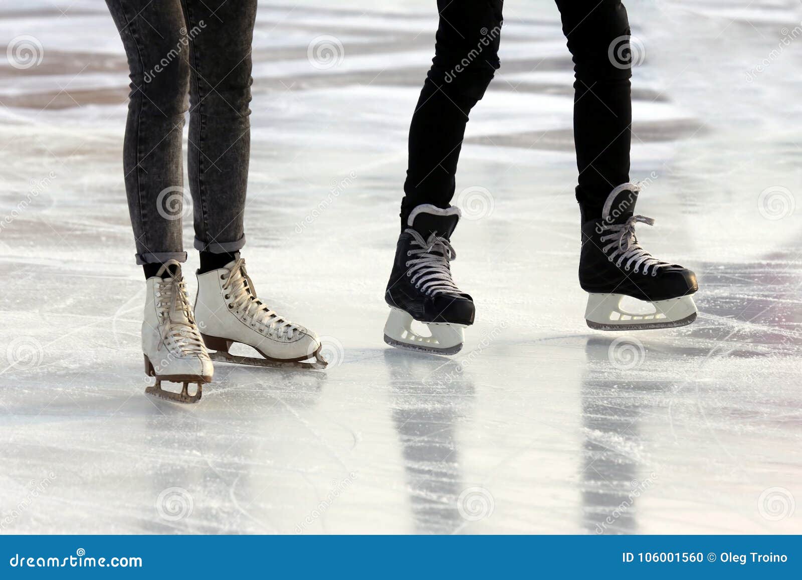 Feet of the People Skating at the Rink Stock Photo - Image of motion ...