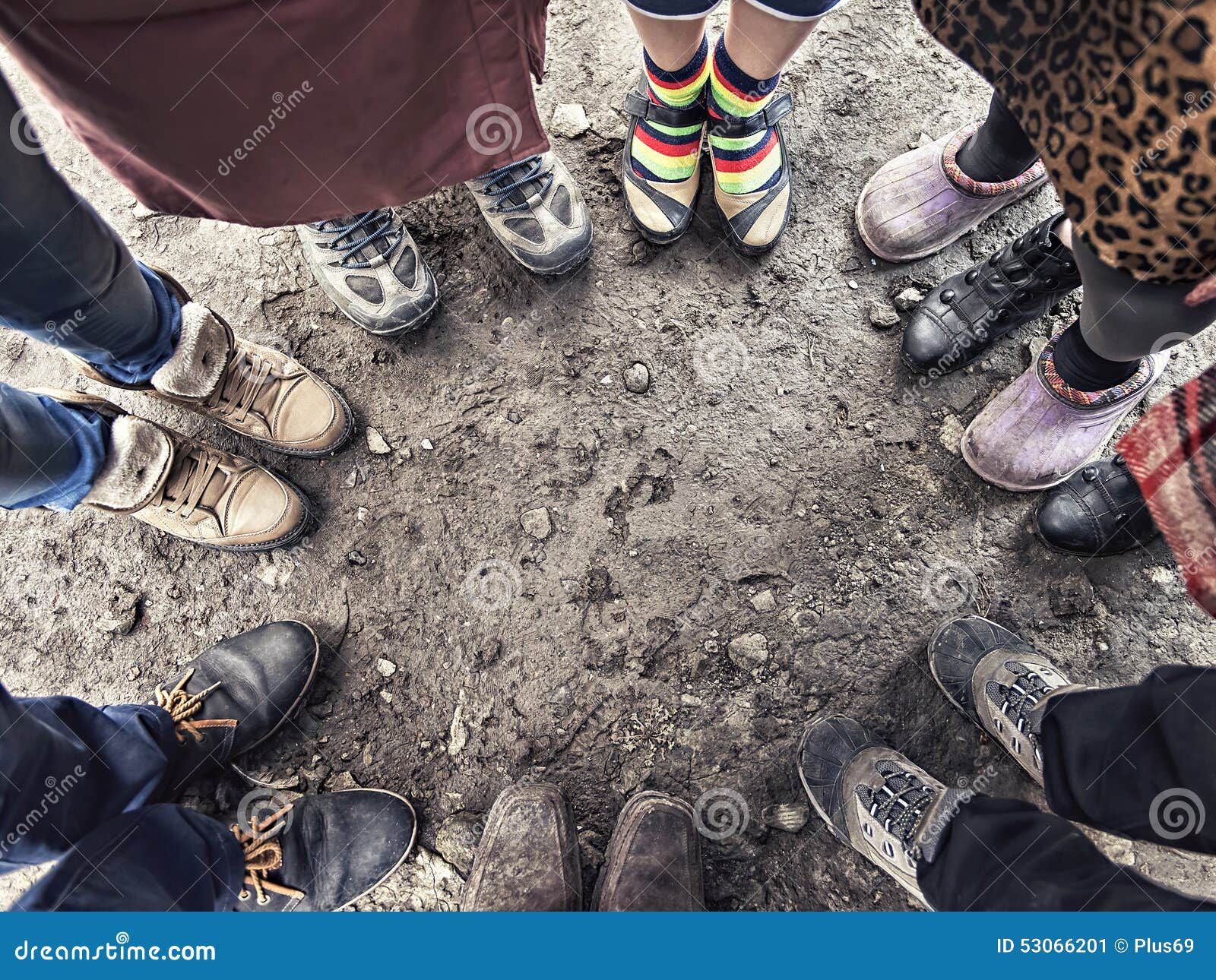 Feet of People Standing in a Circle Stock Image - Image of circle ...