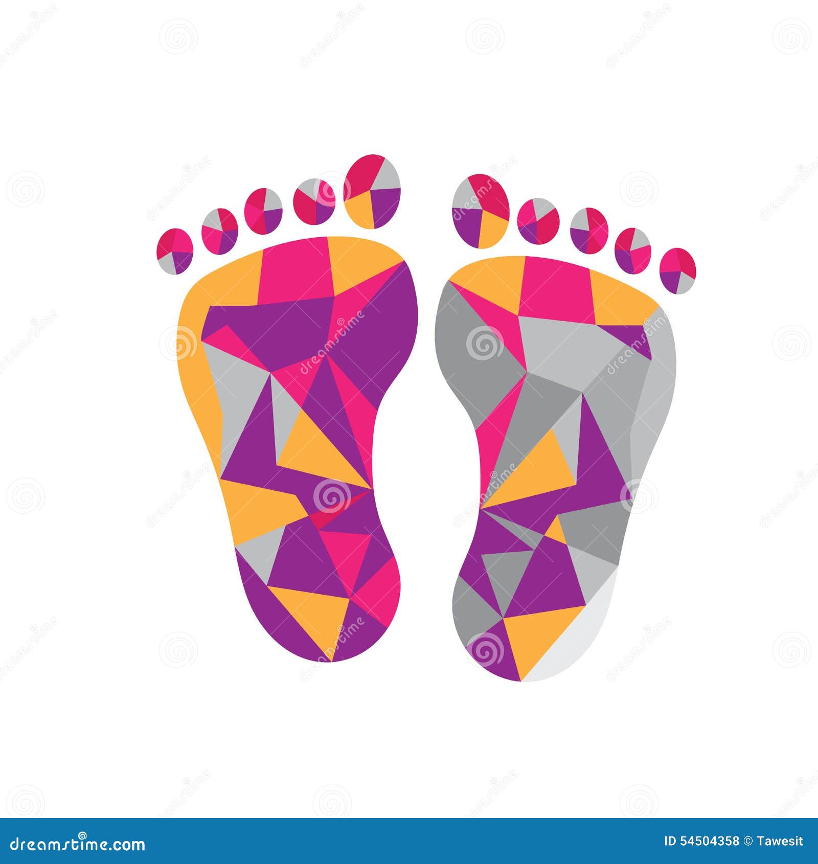 Feet polygon stock vector. Illustration of structure - 54504358