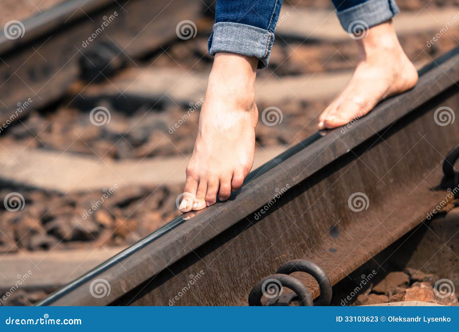Railroad With Diagonal Railway Background Royalty-Free Stock Photo ...