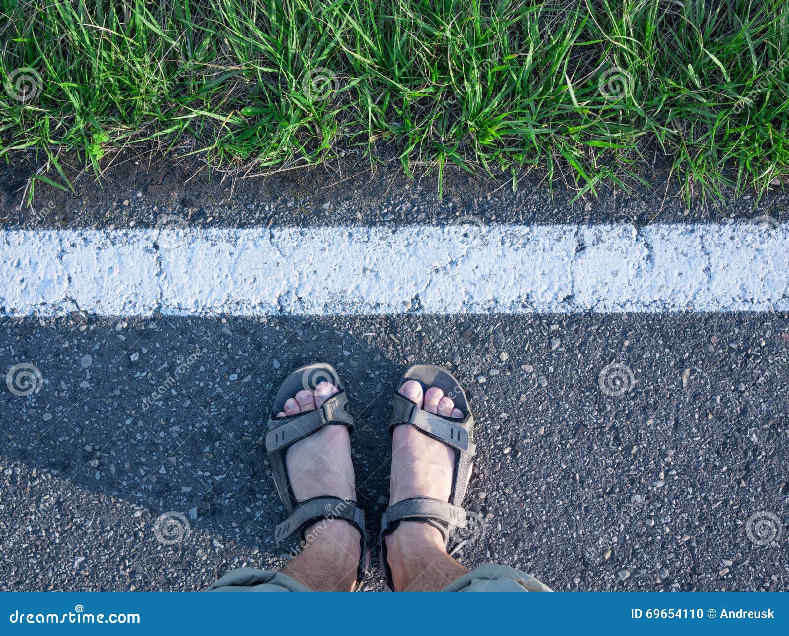 Feet at road stock photo. Image of santiago, path, wanderlust - 69654110