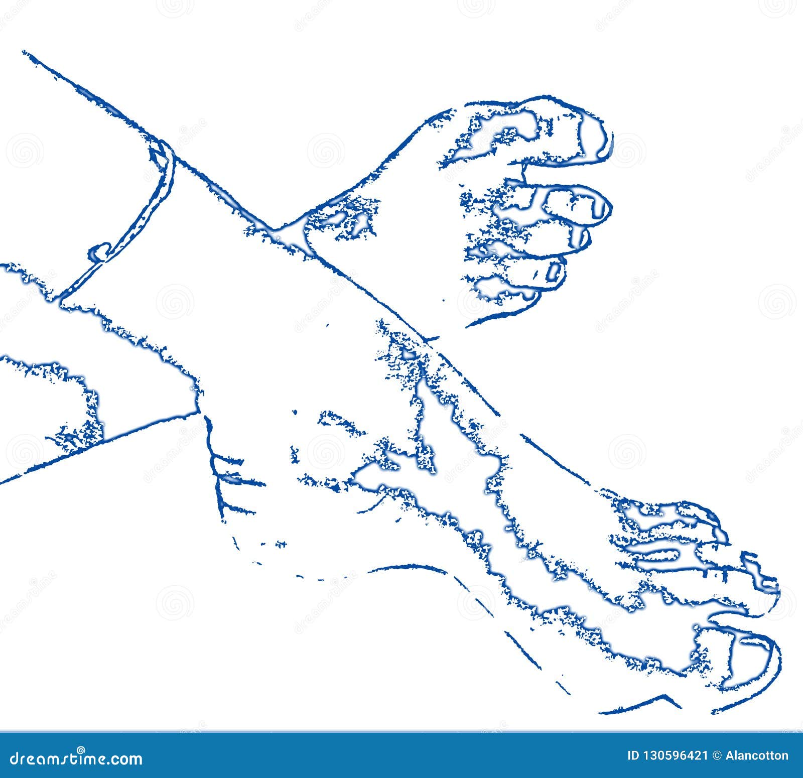 Feet Rough Line Drawing stock illustration. Illustration of bracelet ...