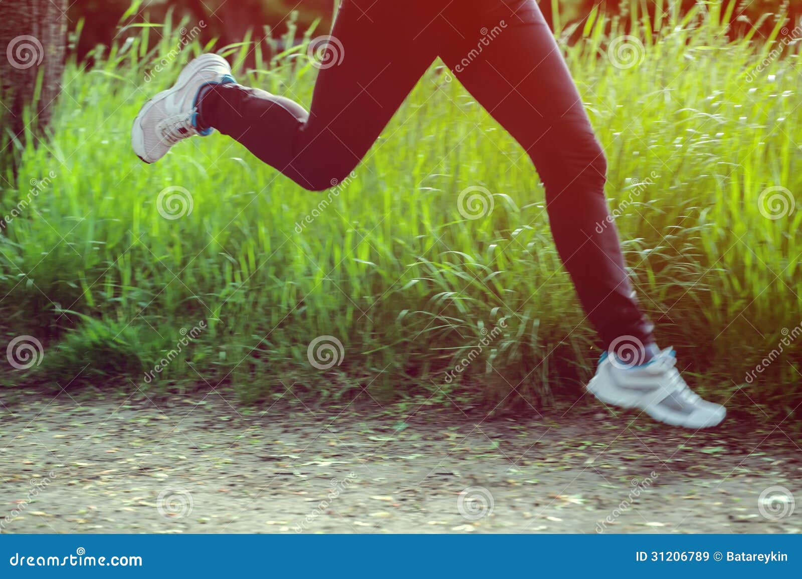 Feet of a running woman stock image. Image of exercise - 31206789