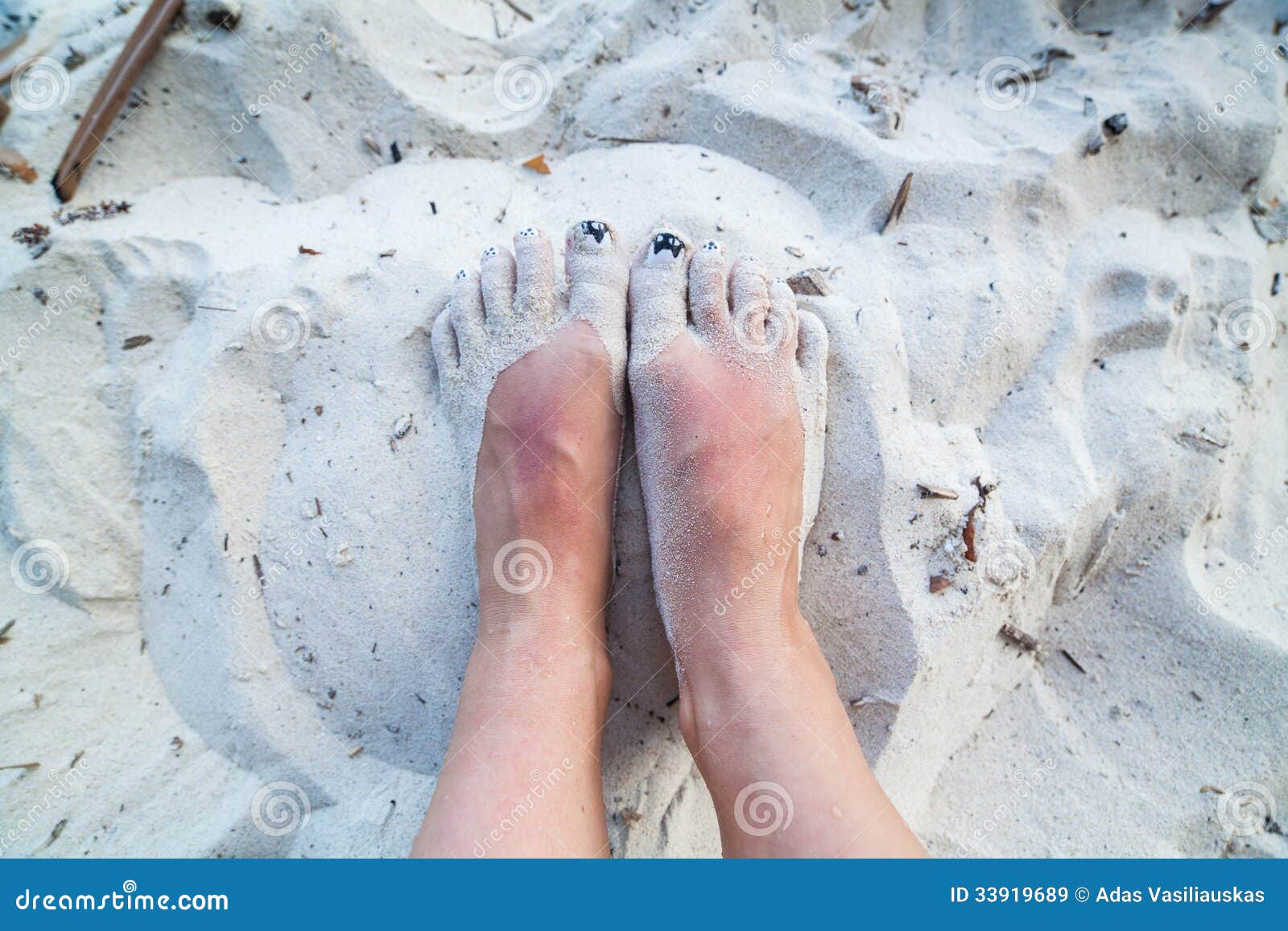 Feet in the sand stock image. Image of suntan, sand, fingers - 33919689