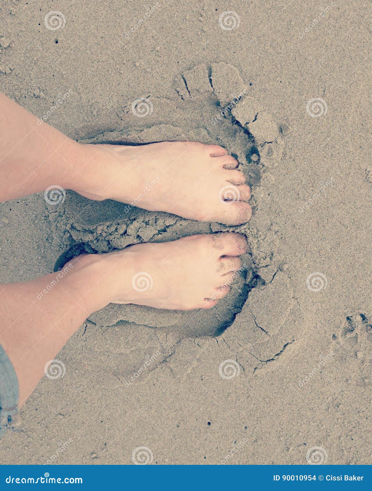 Feet in the sand stock photo. Image of beach, toes, sand - 90010954