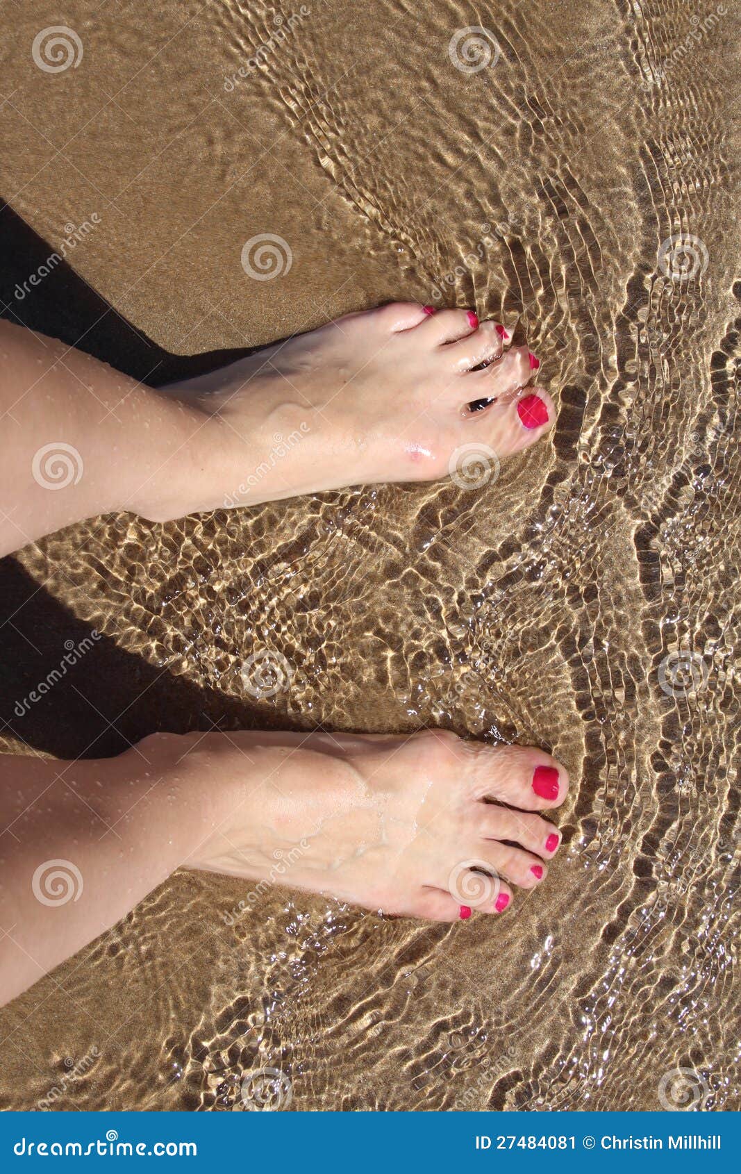 Feet in the sea stock image. Image of cooling, impression - 27484081