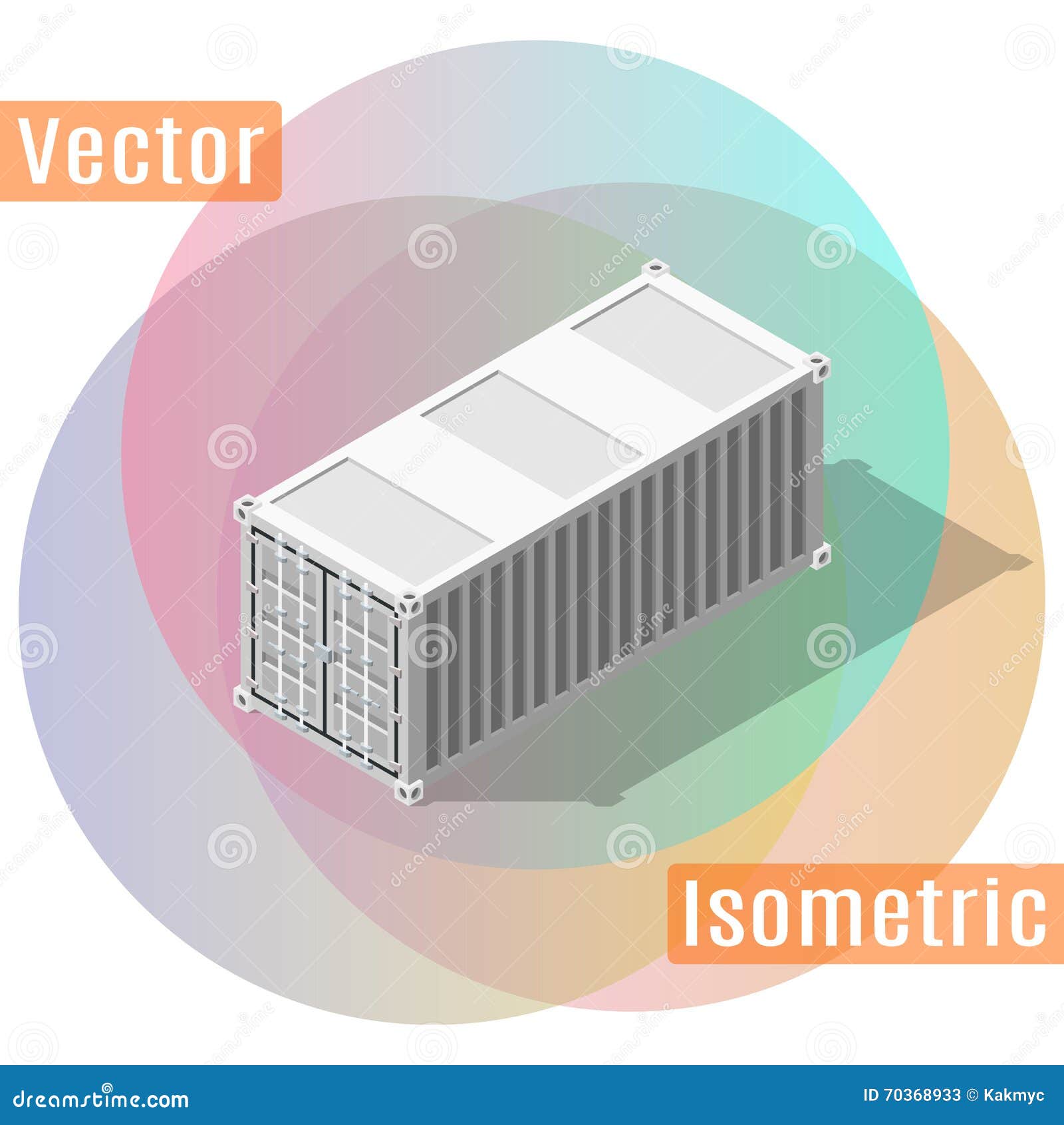 Feet Shipping Container Isometric Shadow Stock Vector - Illustration of ...