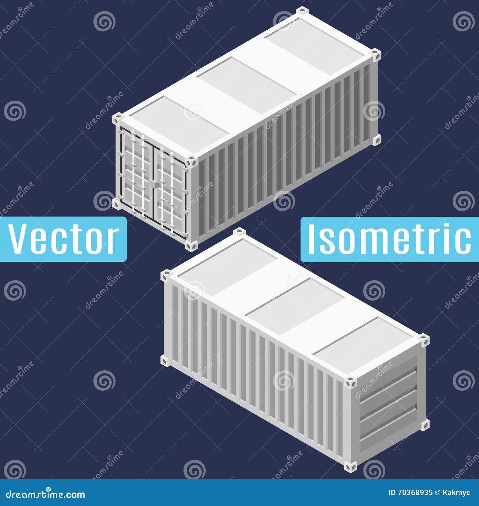 20 Feet Shipping Container Isometric Stock Vector - Illustration of ...