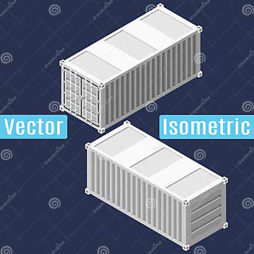 20 Feet Shipping Container Isometric Stock Vector - Illustration of ...