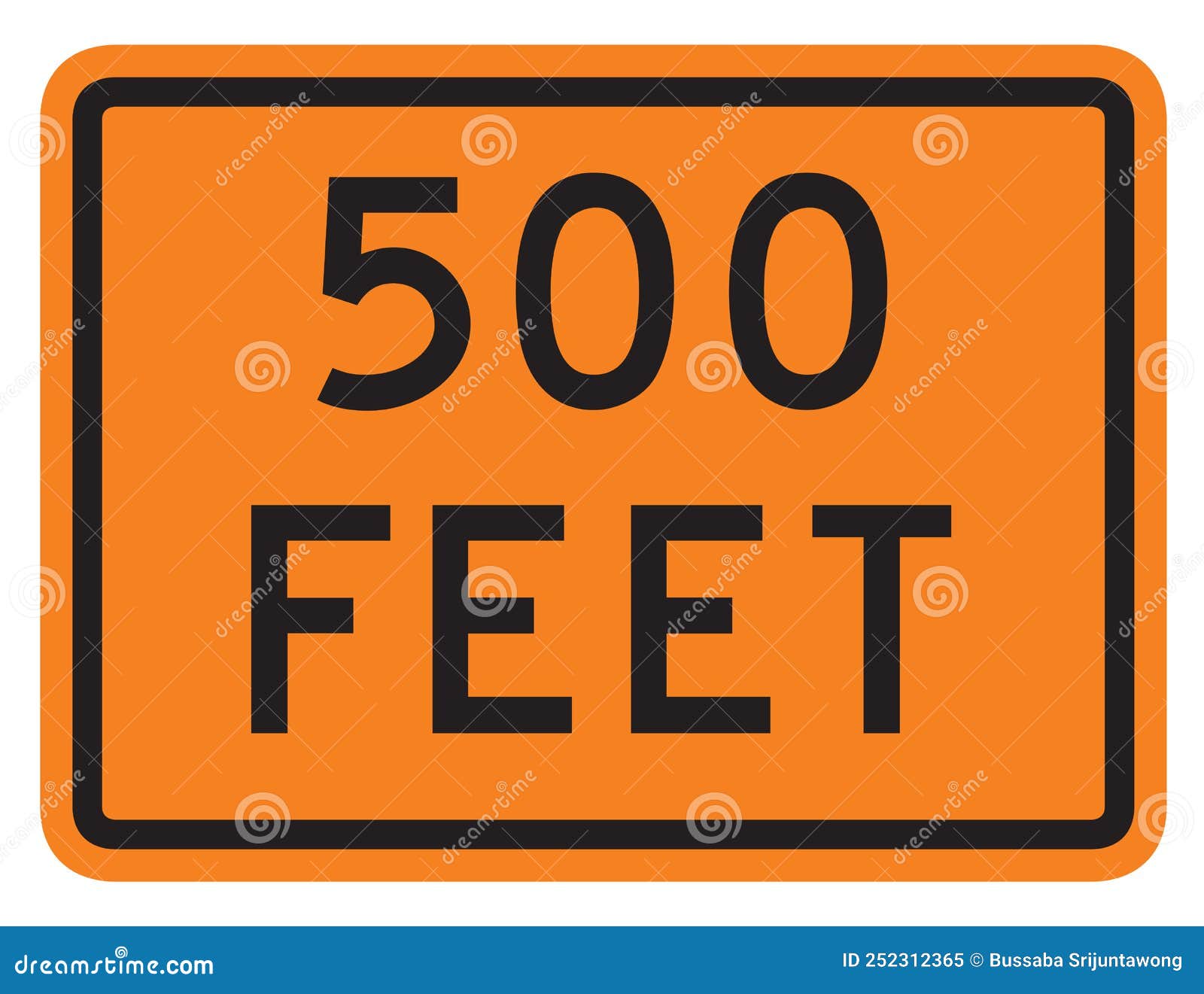 500 Feet Sign Isolated on White Background Stock Illustration ...