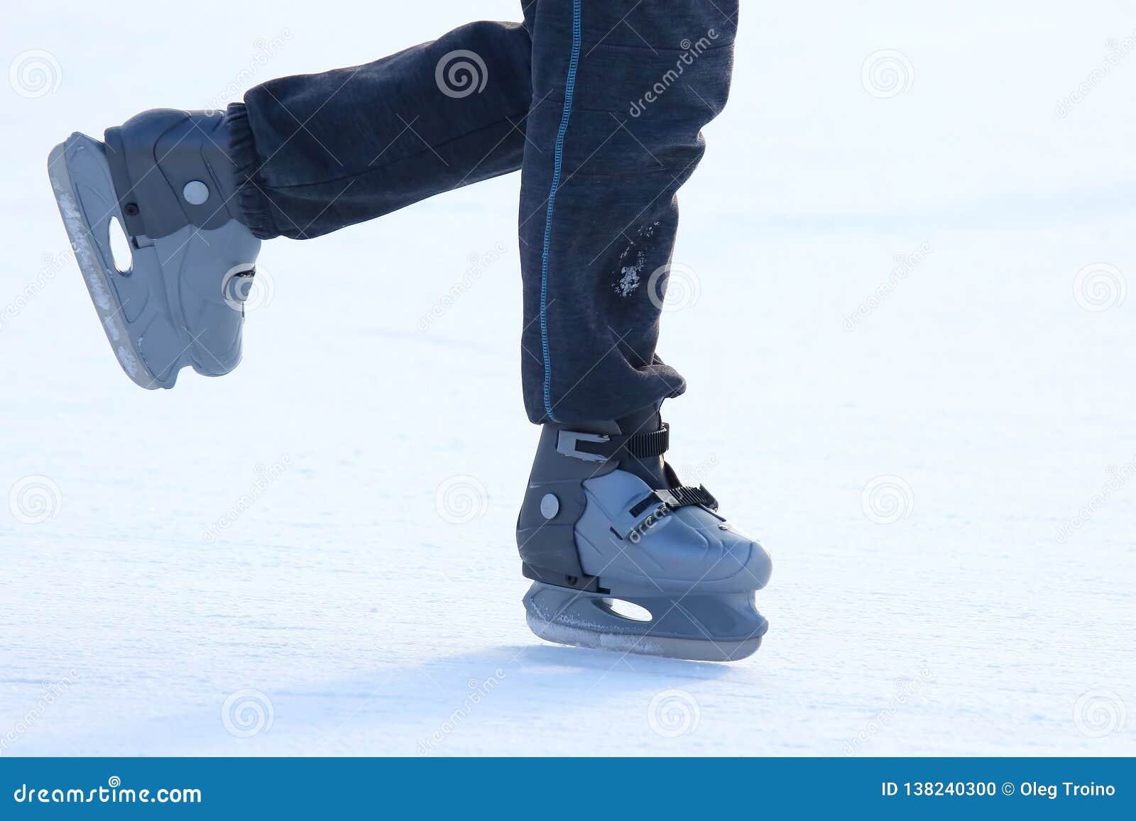 Feet Skating on the Ice Rink Stock Photo - Image of holiday, exercise ...