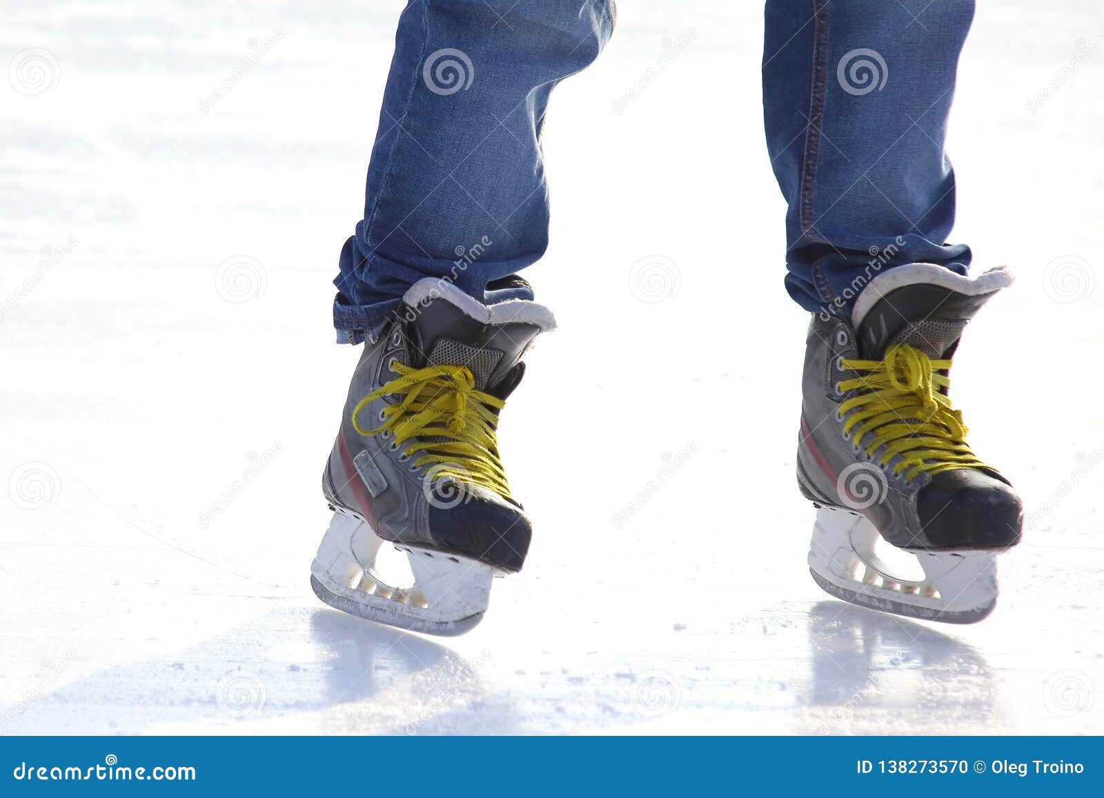 Feet Skating on the Ice Rink Stock Photo - Image of human, happy: 138273570
