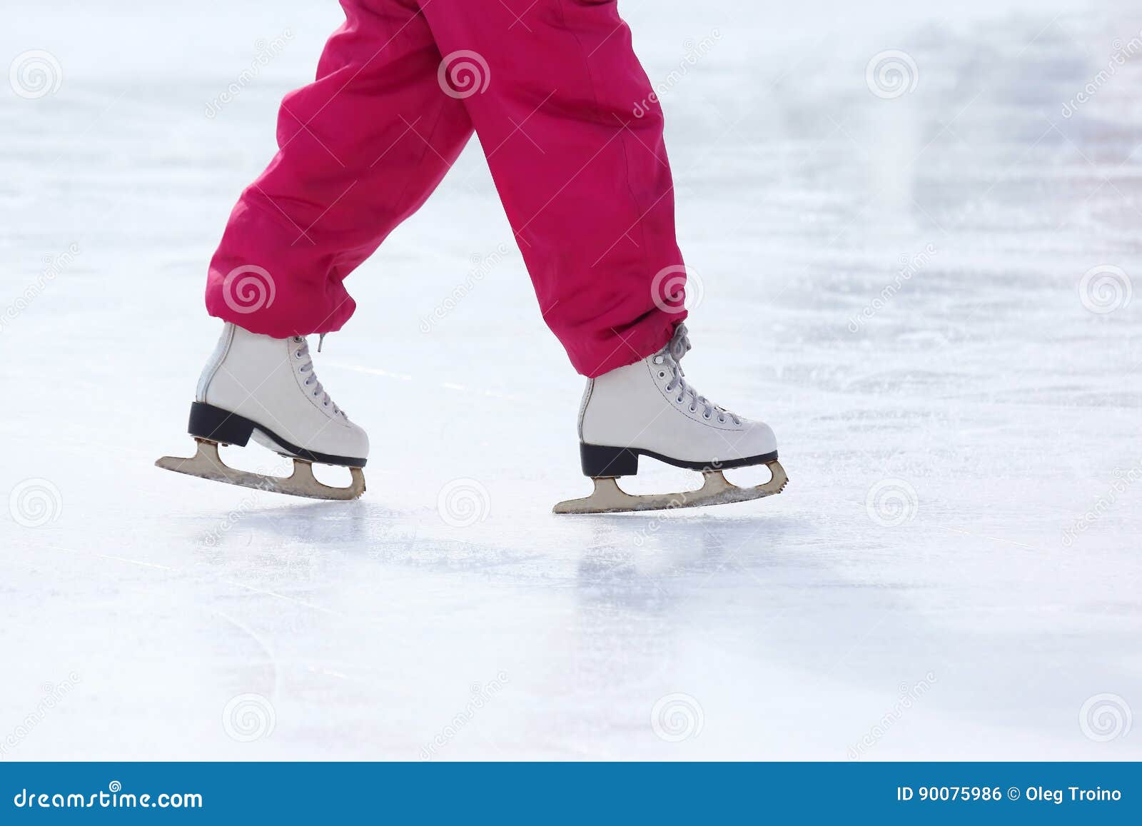 Feet Skating on the Ice Rink Stock Photo - Image of leisure, freeze ...