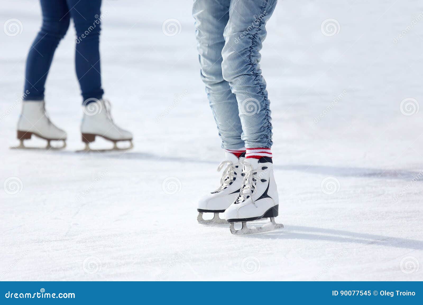 Feet Skating on the Ice Rink Stock Image - Image of slide, freeze: 90077545