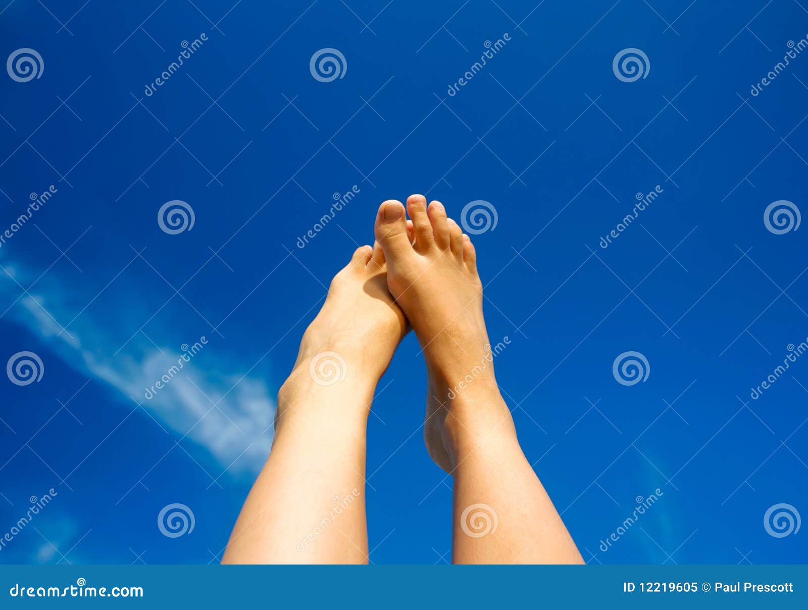 Feet in the sky stock image. Image of caucasian, human - 12219605