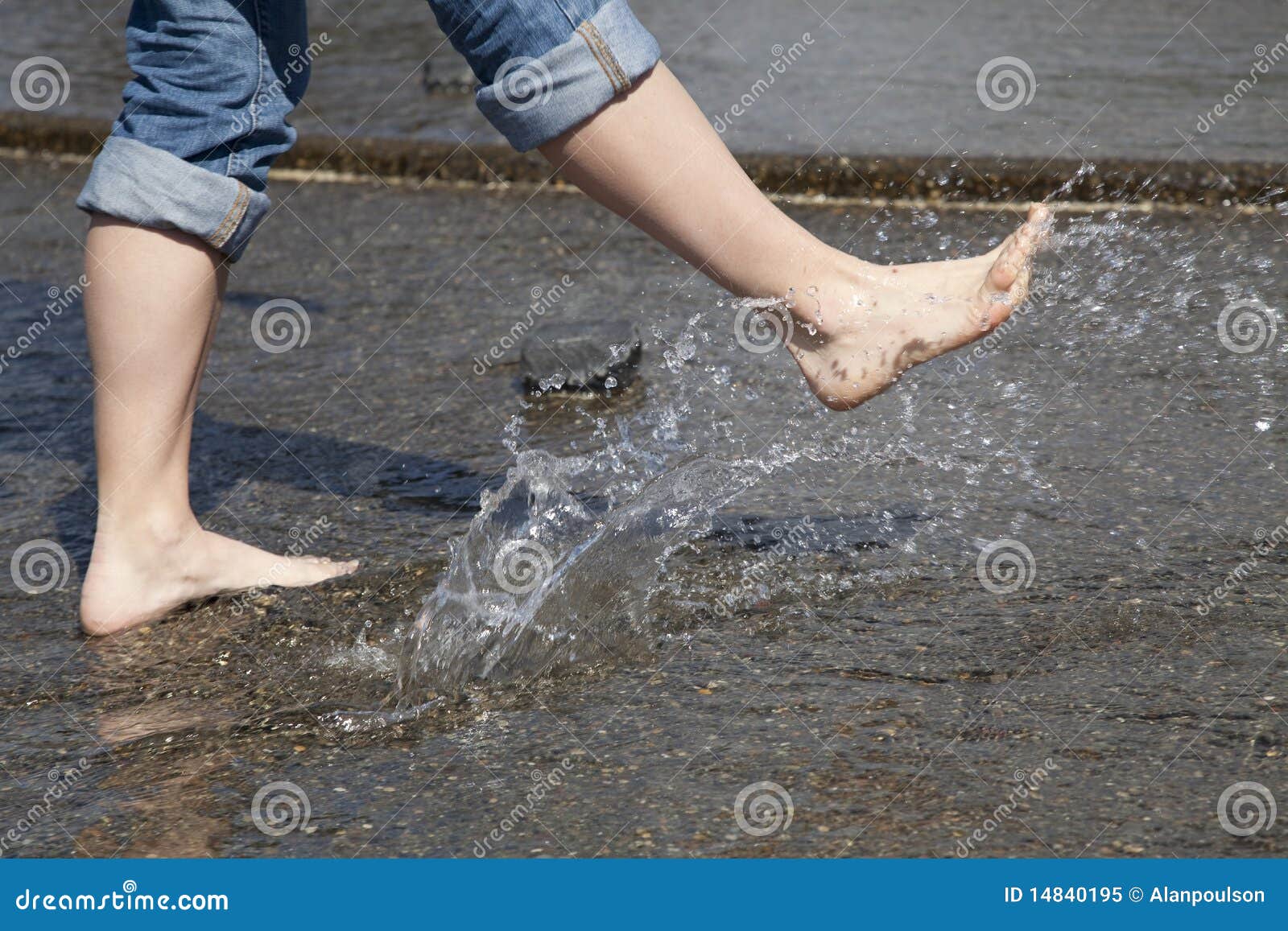 Feet splashing in water stock image. Image of recreation - 14840195