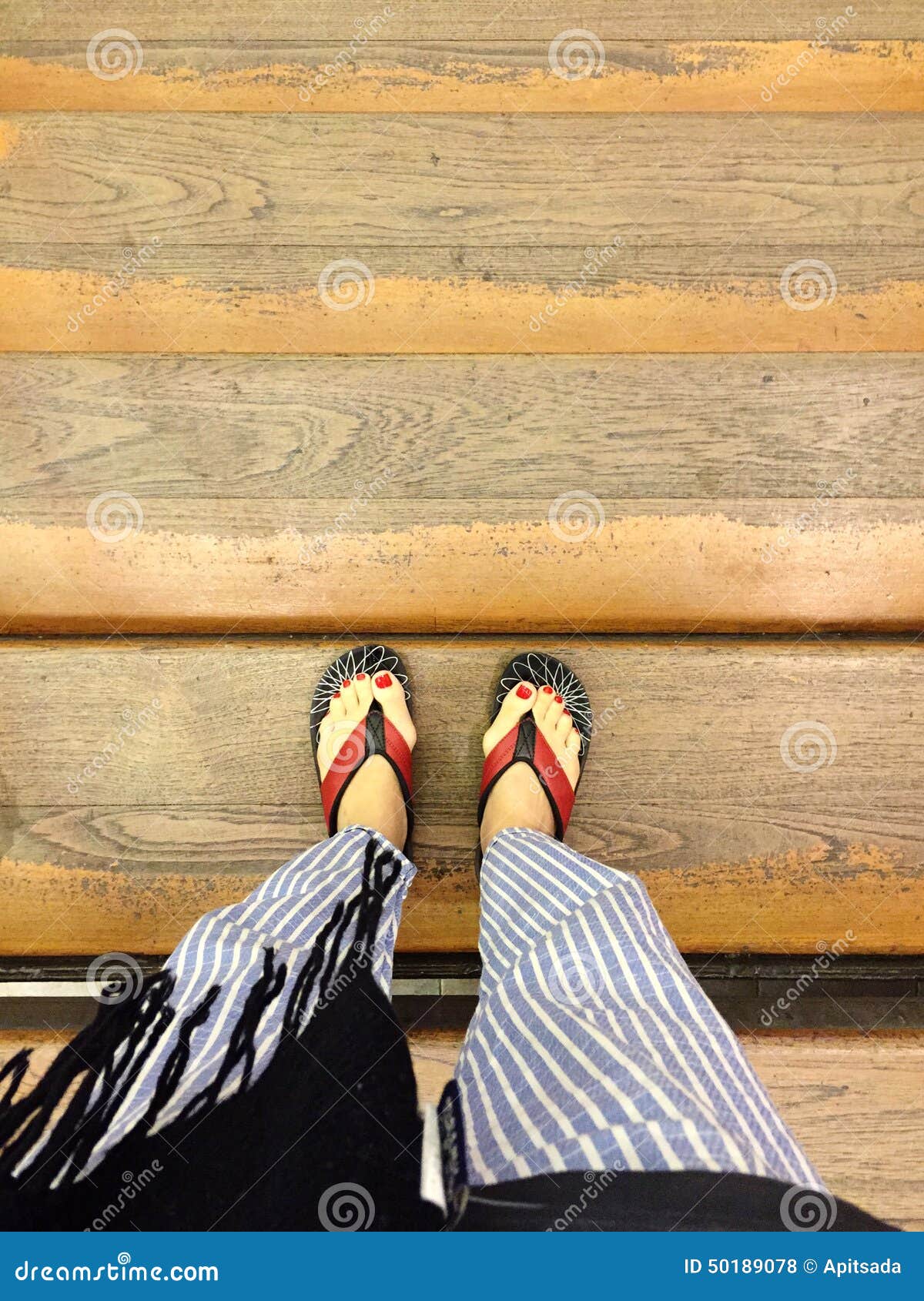 Feet on stairs. stock photo. Image of wooden, foot, floor - 50189078