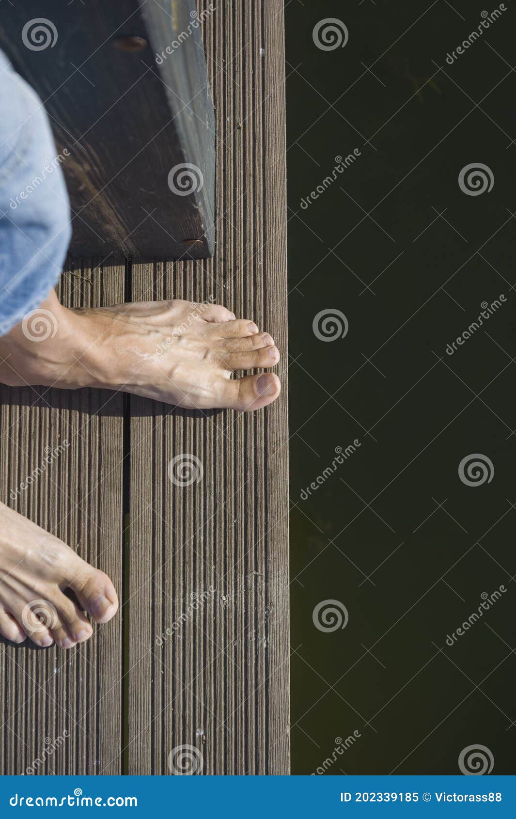 Feet Standing on the Bridge Edge Stock Image - Image of deep, bare ...