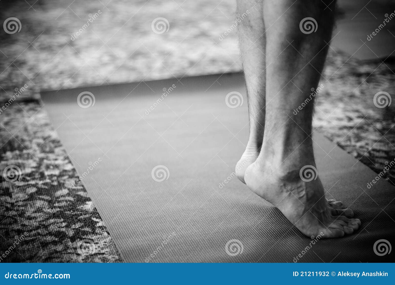 Feet Standing On Asphalt With Arrows Pointing Left And Right With ...