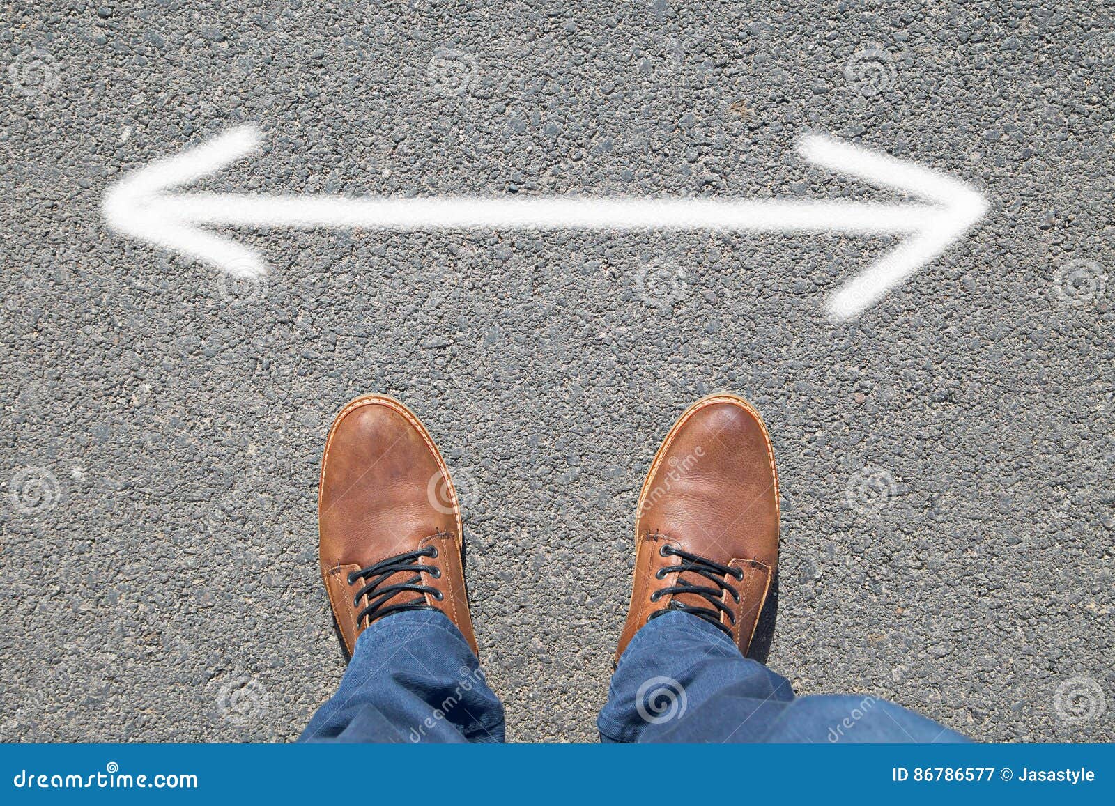 Feet on the Street with Arrows Stock Image - Image of stay, message ...