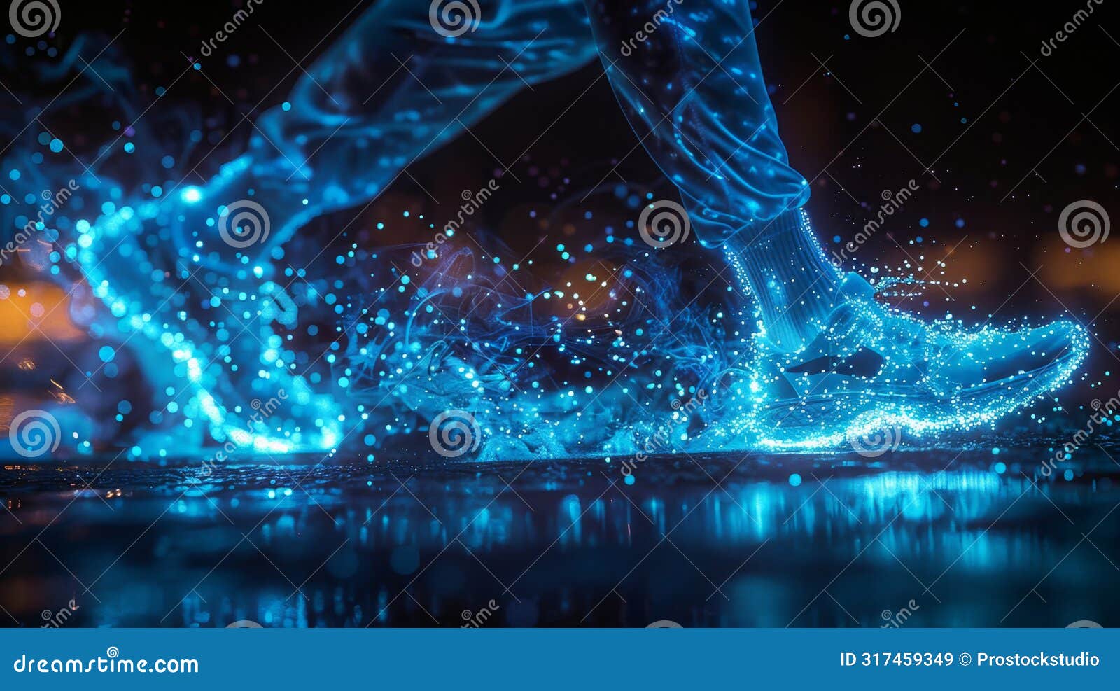 Feet Submerged in Water Under Blue Lights Stock Image - Image of lights ...