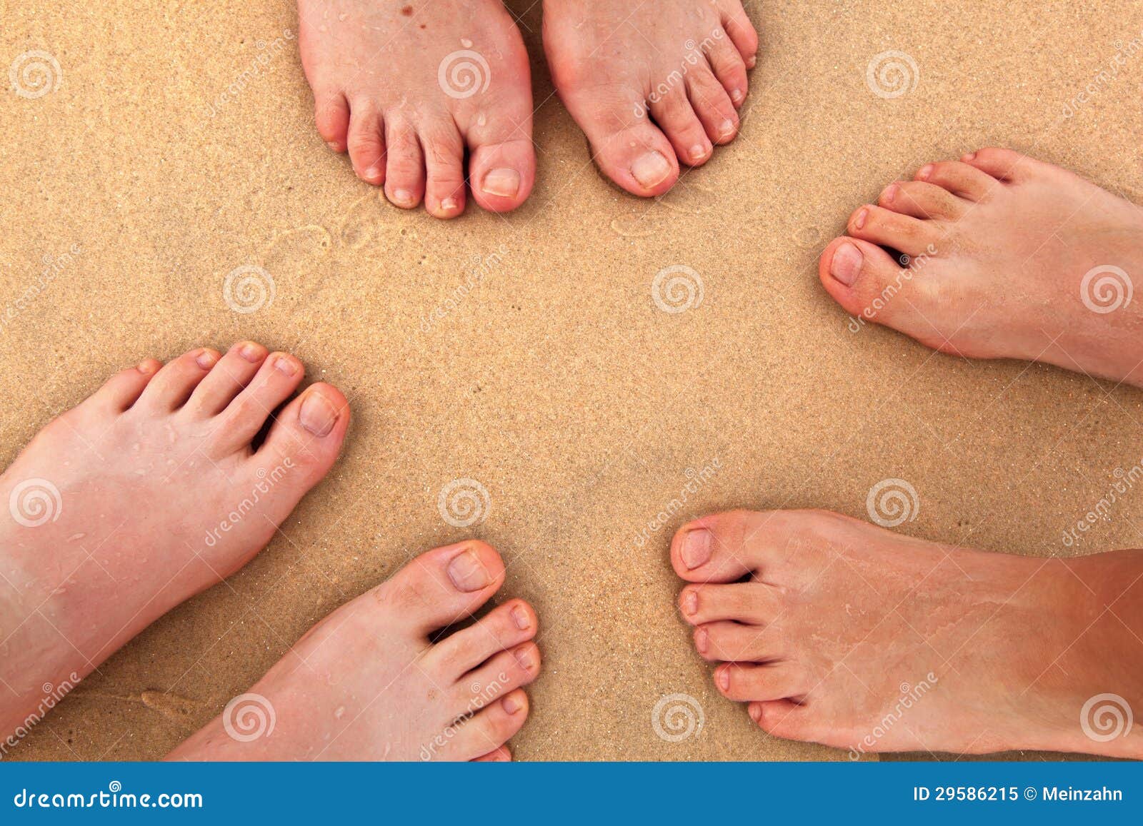 Feet of Three Persons at the Beach Stock Image - Image of america ...