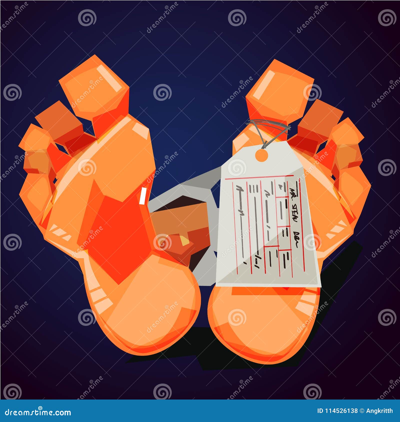 Feet with Toe Tag. Dead People - Illustration Stock Illustration ...