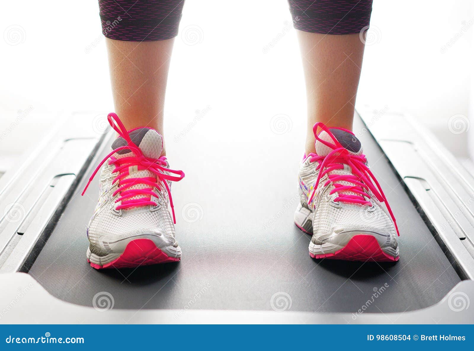 Feet on Treadmill with Bright Shoes Stock Photo - Image of indoor, edgy ...
