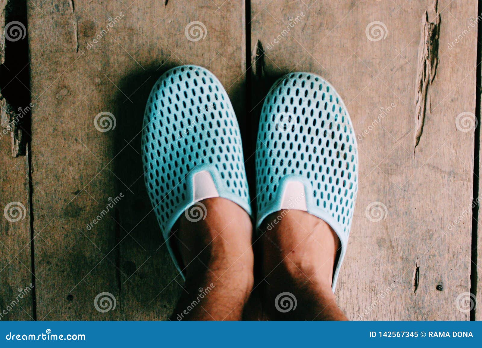 Feet that are Using Blue Rubber Boots Stock Image - Image of blue ...