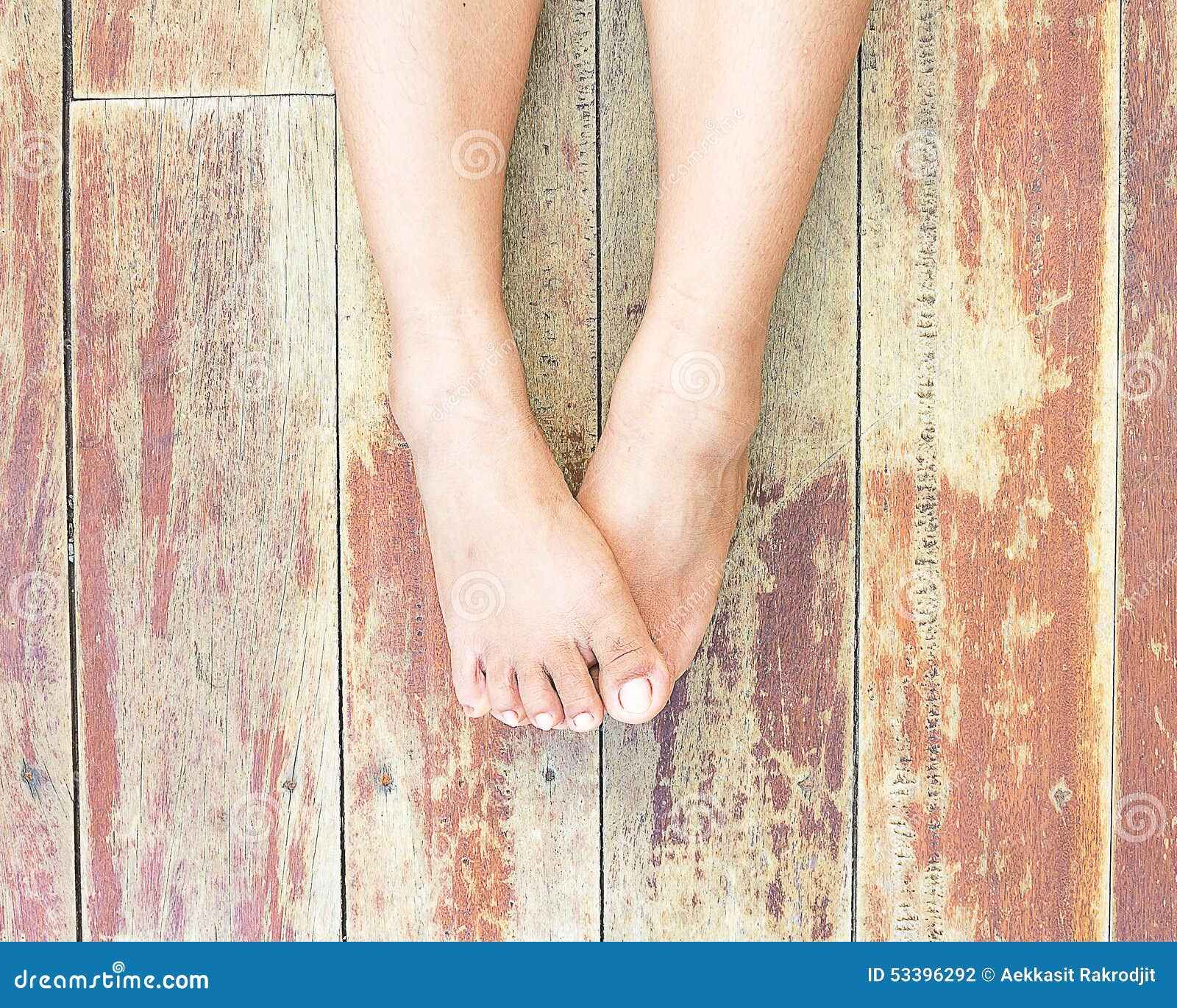 Feet on a wooden floor stock photo. Image of flor, bare - 53396292