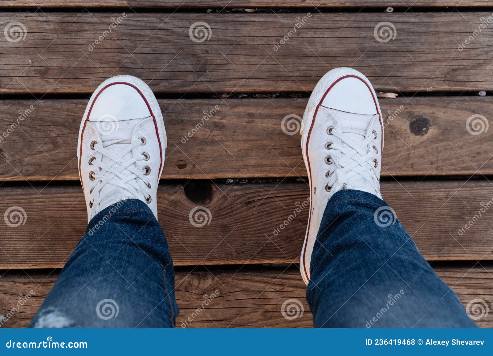 Feet on a Wooden Plank Surface Stock Photo - Image of fashion, timber ...