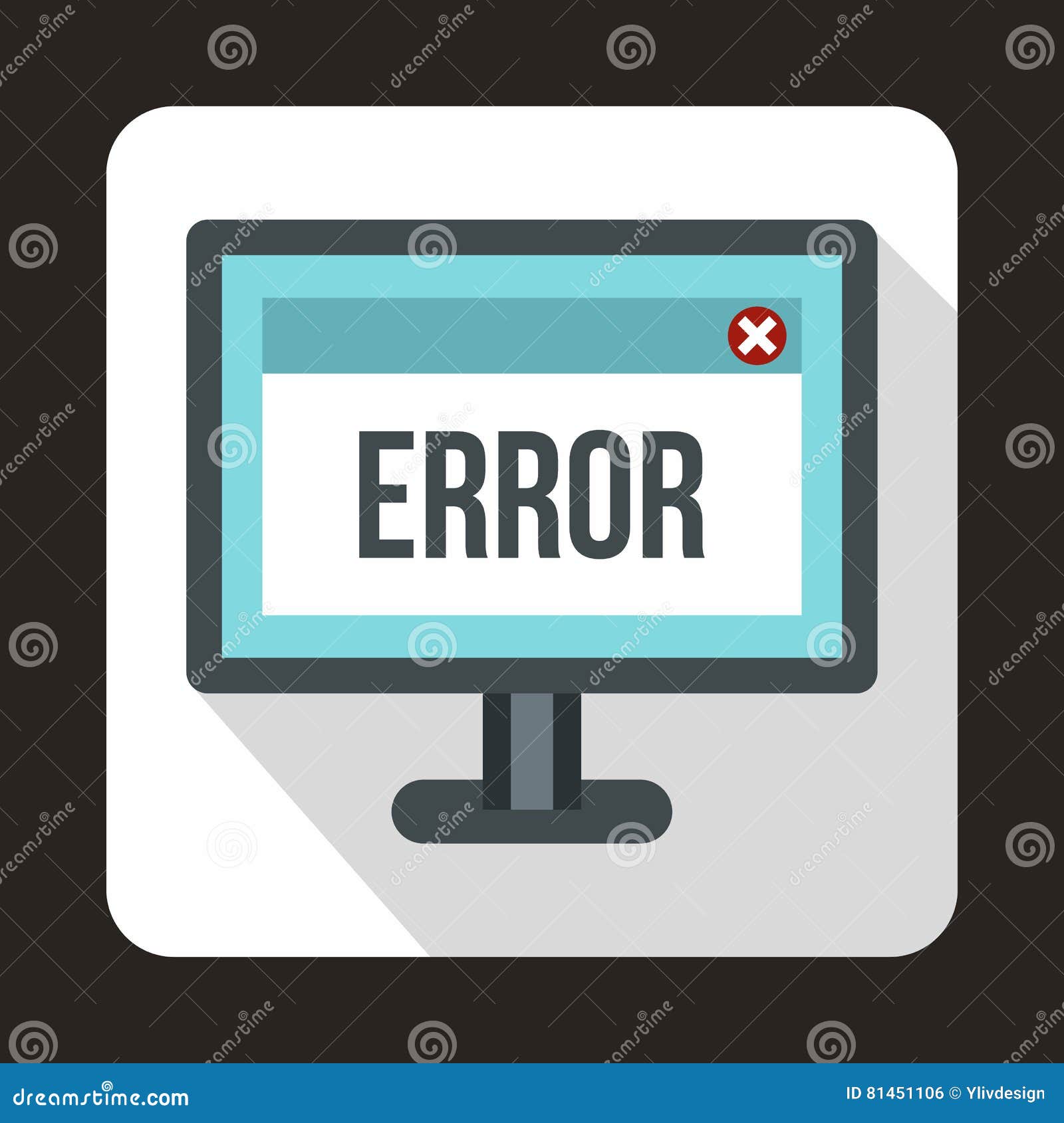 Fehlerzeichen Auf Einer Computermonitorikone Vektor Abbildung ...