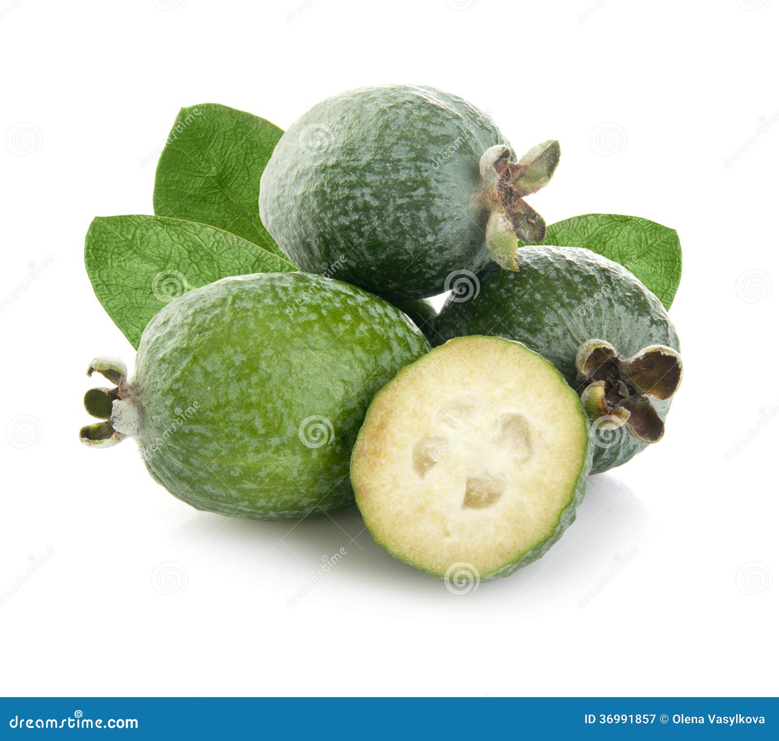 Feijoa on white stock image. Image of green, healthy - 36991857