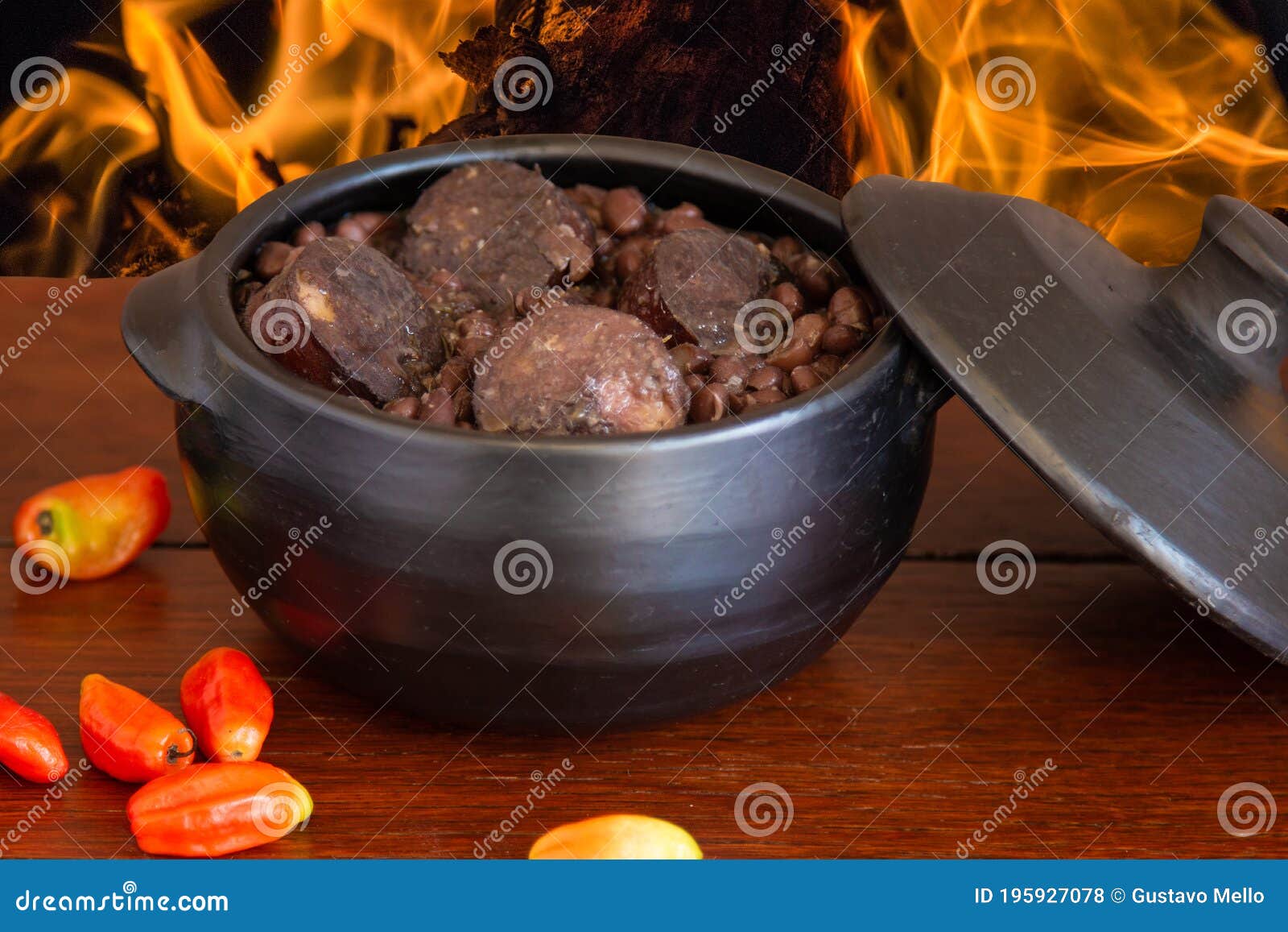 Feijoada. Traditional Brazilian Food. Background With Fire Stock Image ...