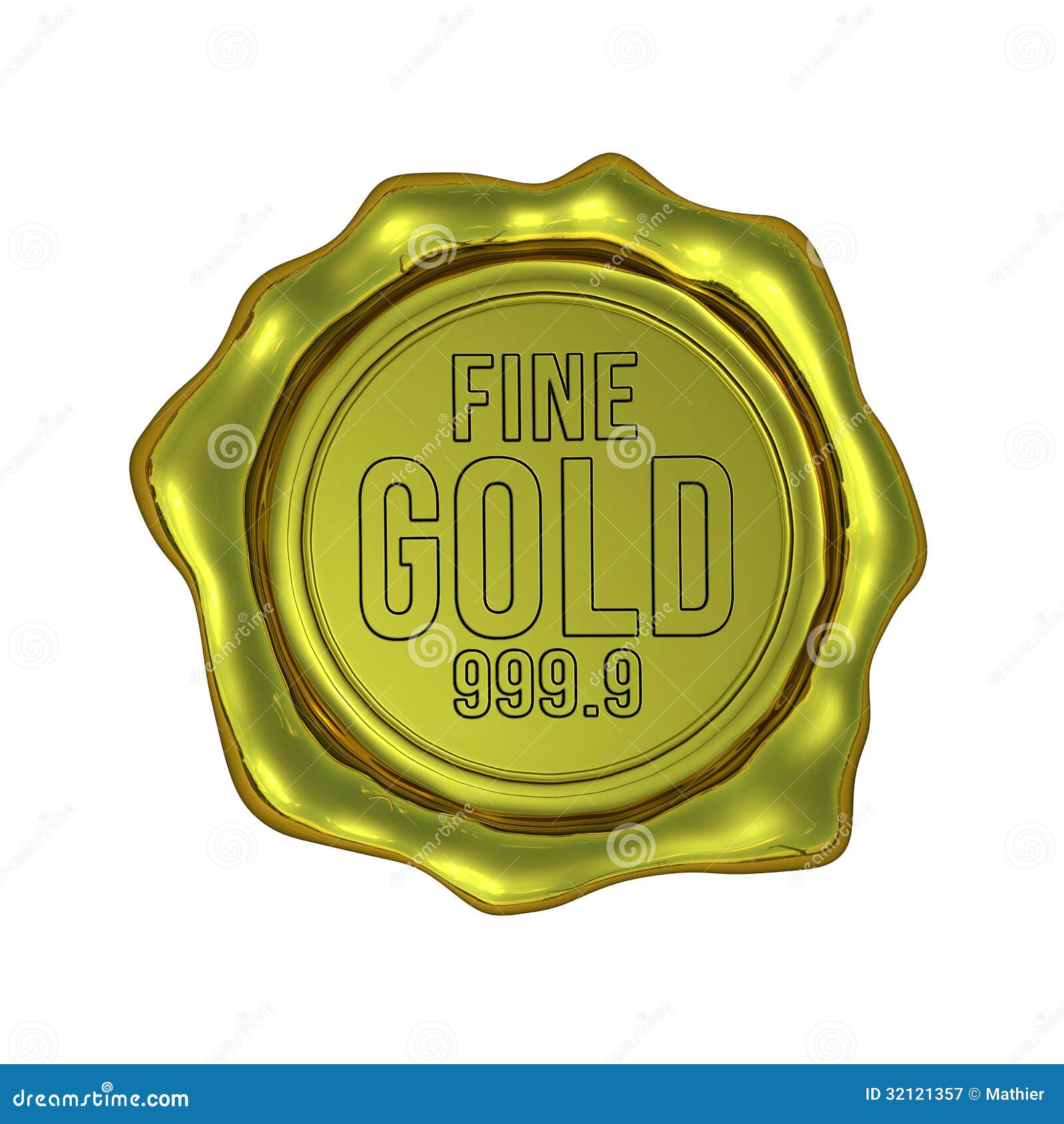 Feingold 999,9 - Lokalisiert Stockbild - Illustration von authentisch ...