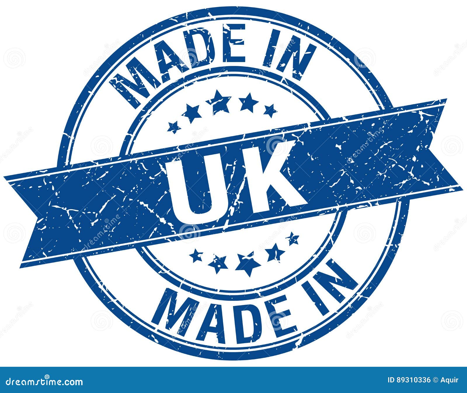 Feito No Selo Redondo Azul Britânico Ilustração do Vetor - Ilustração ...