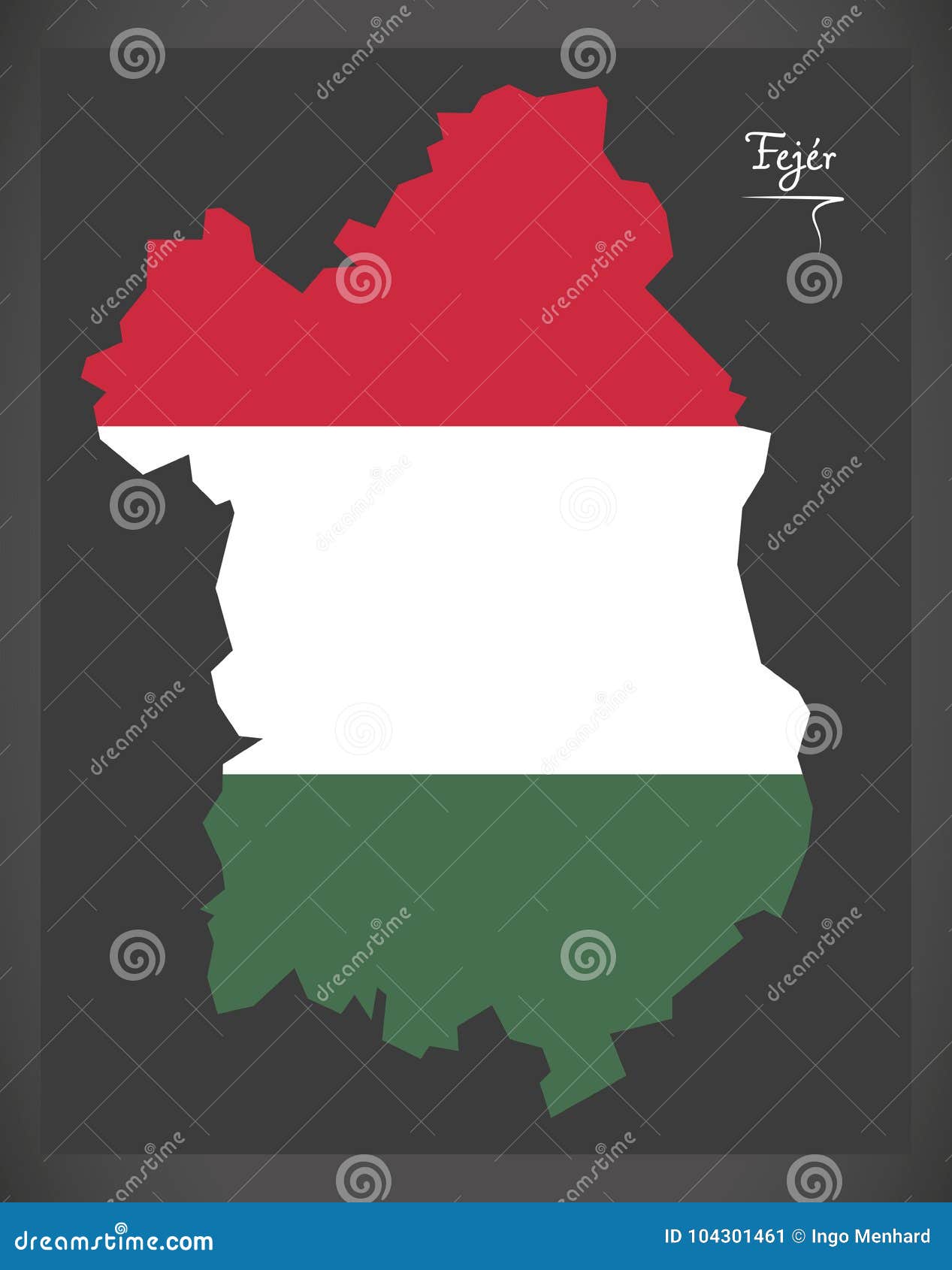 Fejer Map of Hungary with Hungarian National Flag Illustration Stock ...