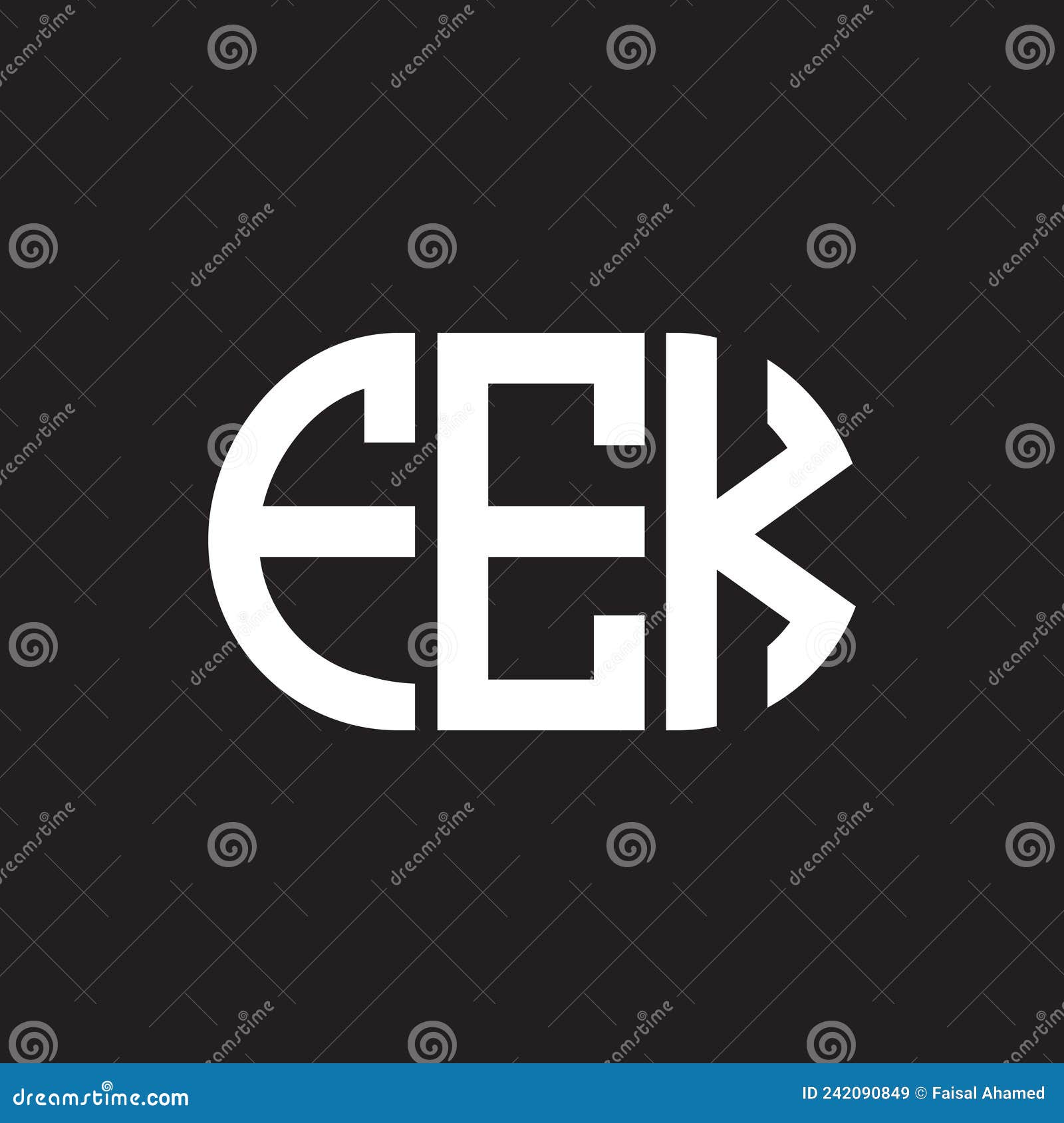 FEK Letter Logo Design on Black Background. FEK Creative Initials ...
