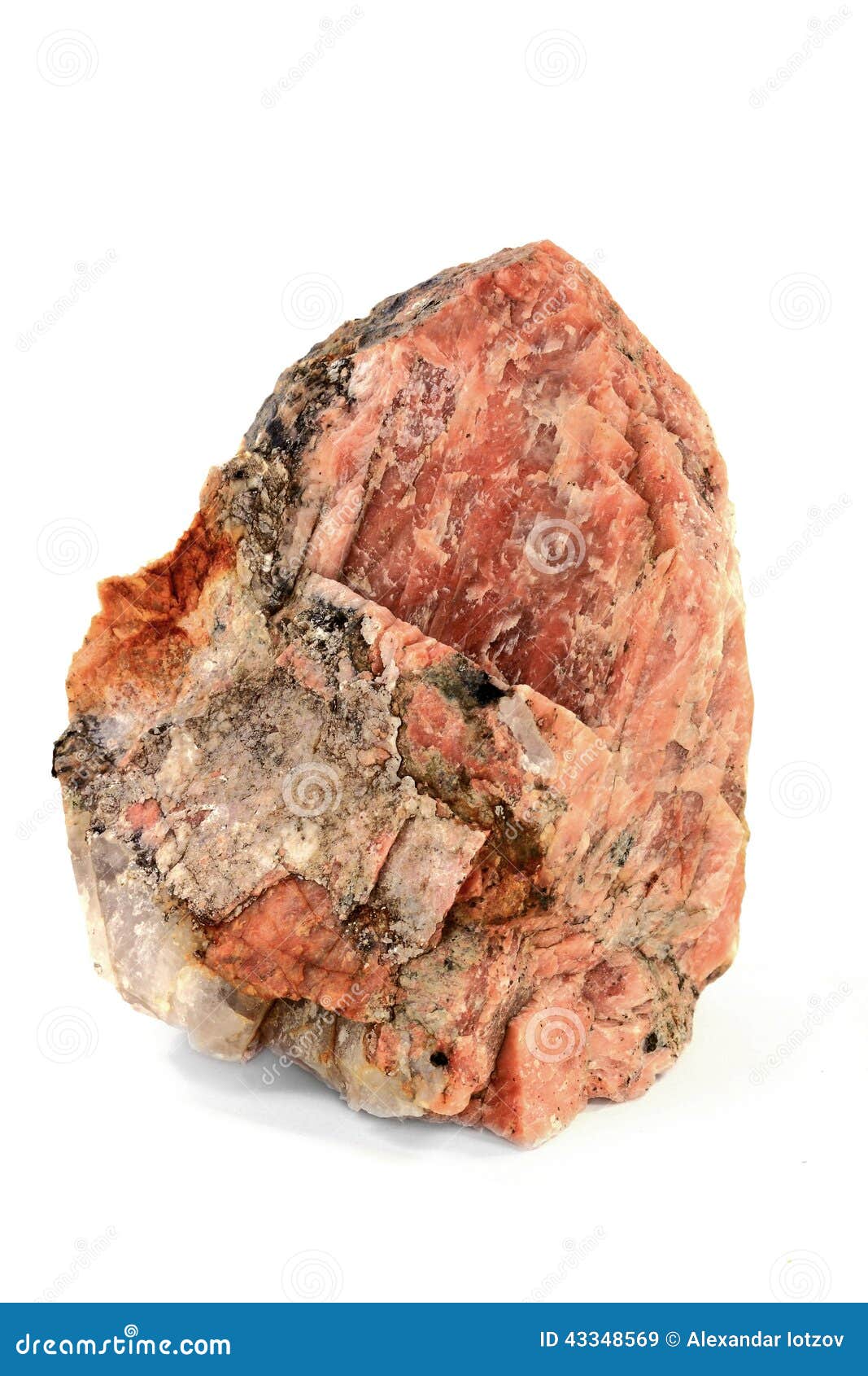 Feldespato De La Adularia Del Potasio Con Recintos Del Granito Imagen ...