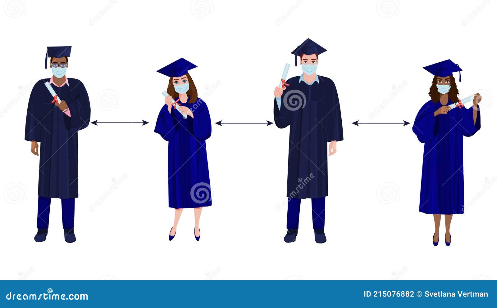 Felices Graduados En Batas Y Con Diplomas Ilustración del Vector ... Felices Graduados En Batas Y Con Diplomas Ilustración del Vector ...