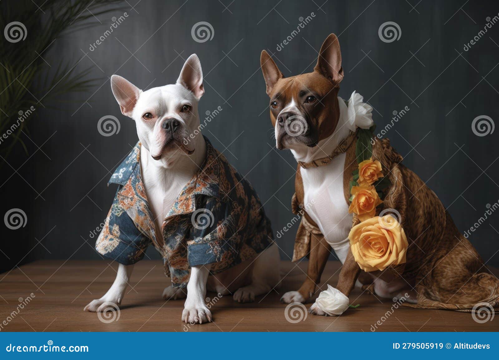 Feline and Canine Models in Coordinated Outfits, Showcasing Each ...