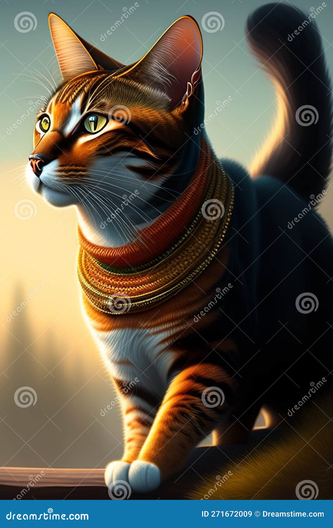 Feline Dream" - Unique Artwork of a Cat Headed Creature Stock ...