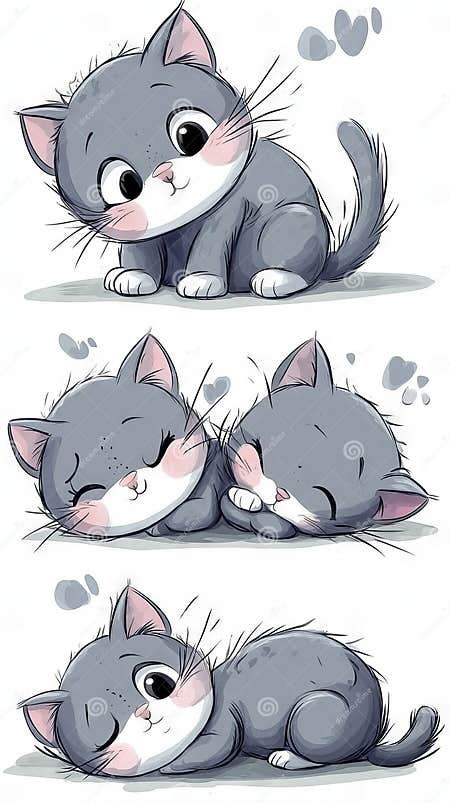 Feline Unity Shown by a Group of Cats Stock Photo - Image of grouping ...