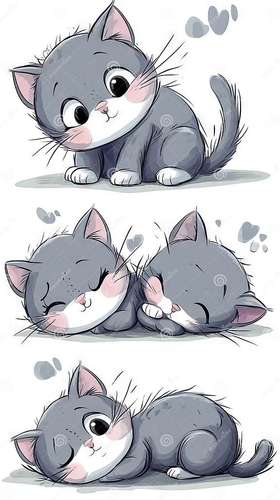 Feline Unity Shown by a Group of Cats Stock Photo - Image of grouping ...