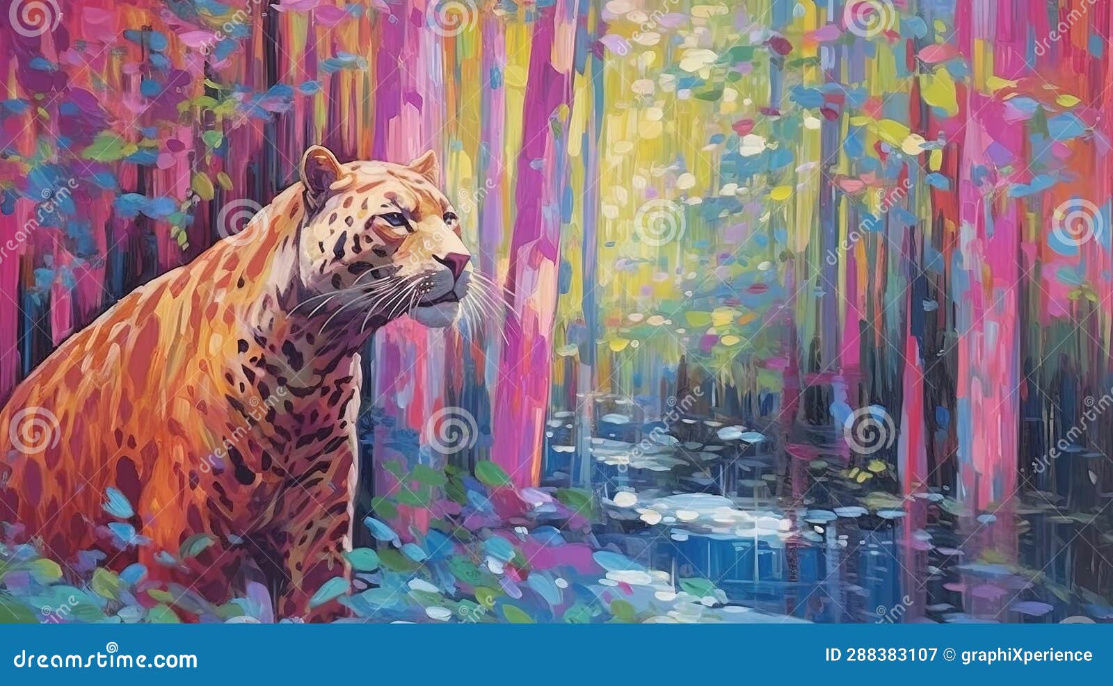 Feline Vibrant Dreamscape stock illustration. Illustration of vivid ...