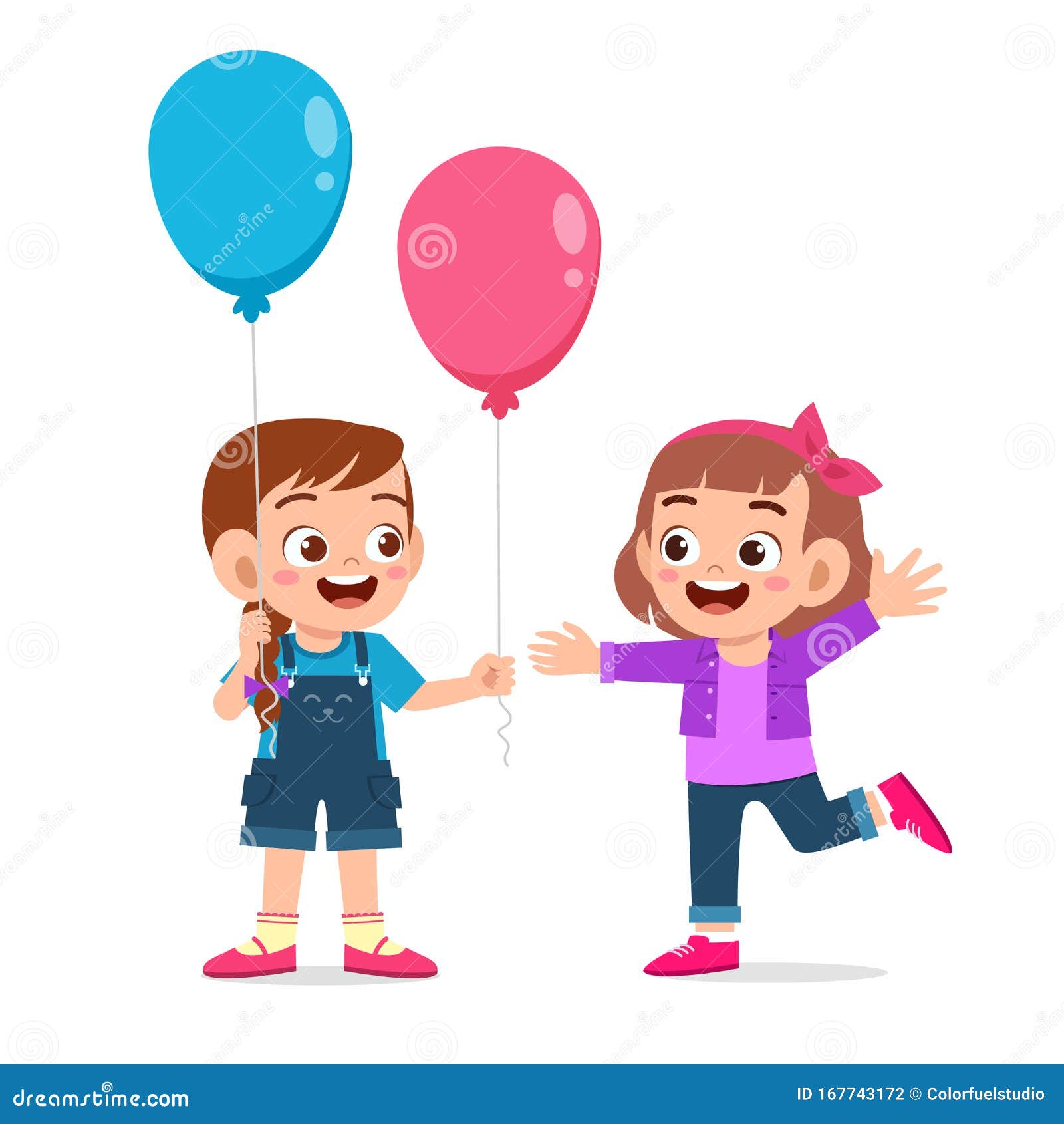 Feliz Chica Linda Da Globo a Un Amigo Ilustración del Vector ...