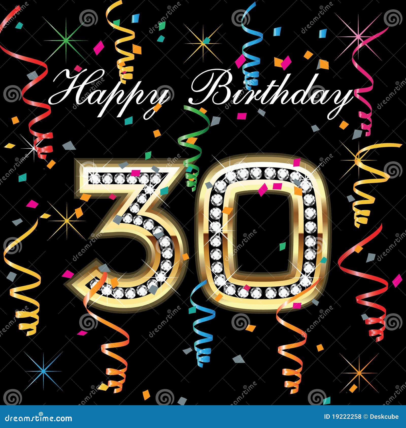 Feliz Cumpleaños 30 Fotos de archivo libres de regalías - Imagen: 19222258