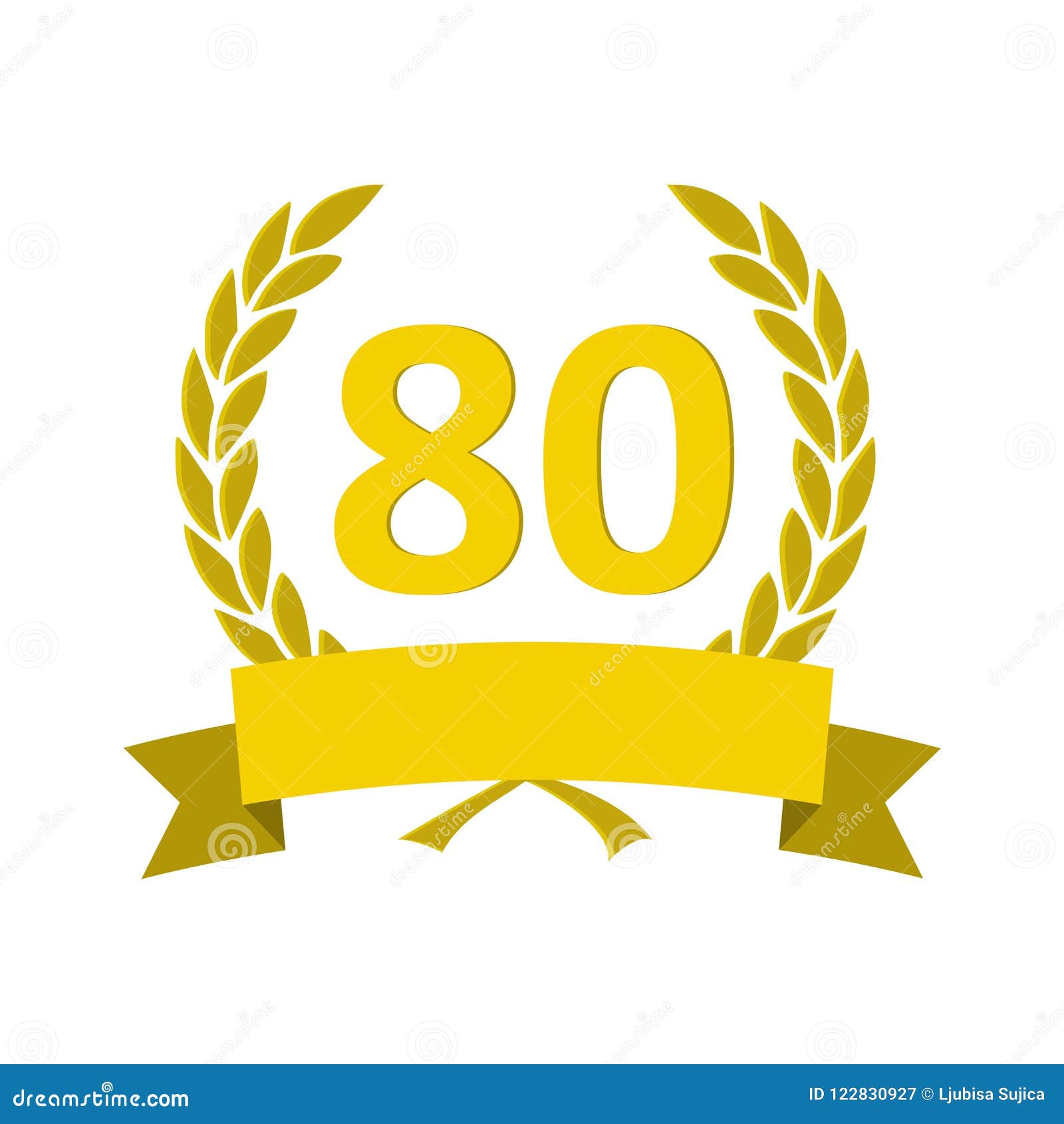 Feliz Cumpleaños 80 Años De Oro Ilustración del Vector - Ilustración de ...